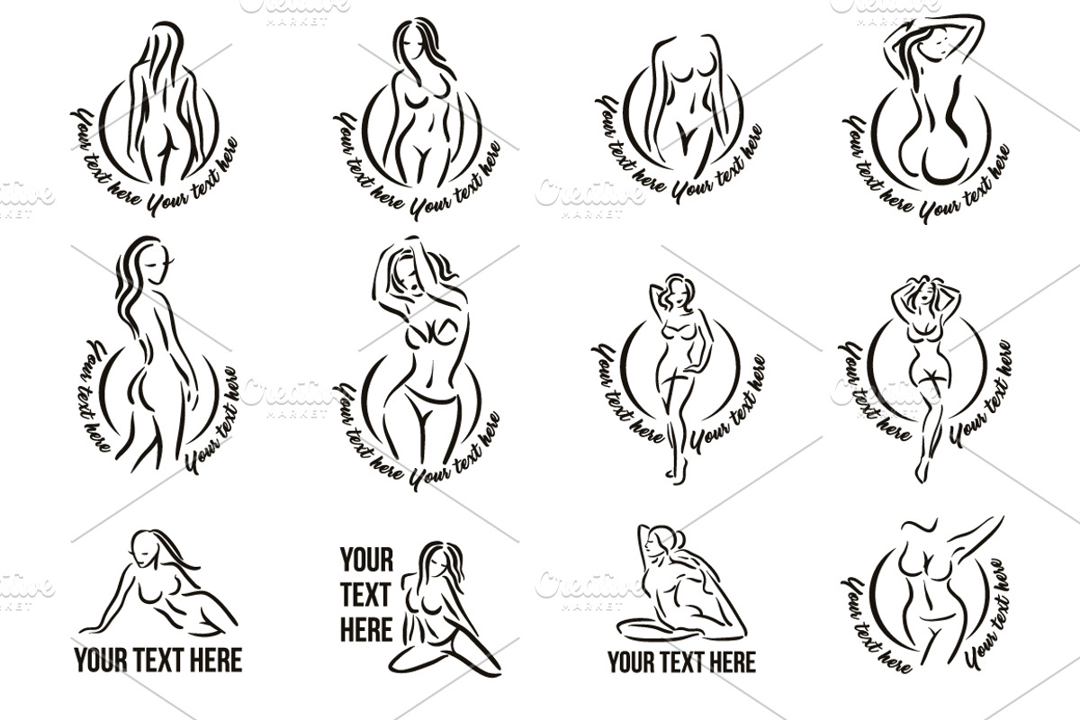 Woman figure logo set, a Healthcare Illustration by Artha Design Studio