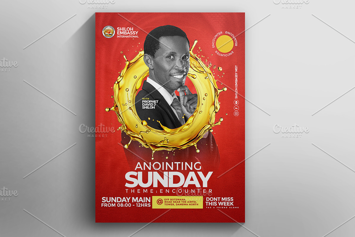 Anointing service flyer template