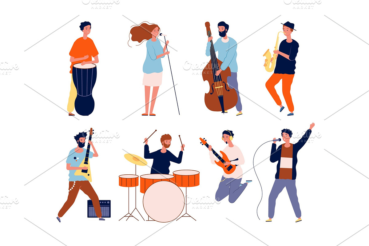 Music band characters. Rock group, a Background Graphic by Onyx ...