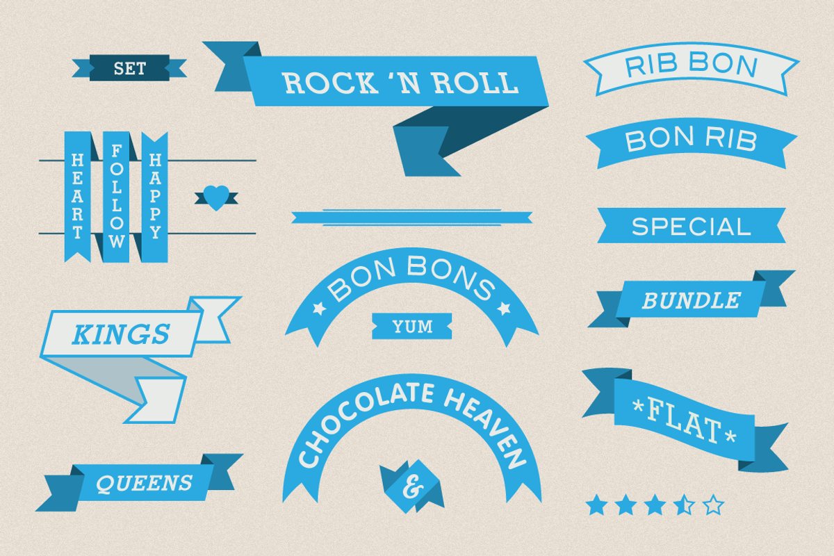 Pack of 66 Editable Ribbons, a Graphic by Fresh Design Elements