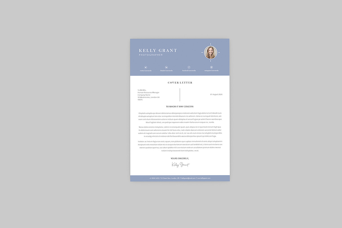 Kelly Resume Designer, a Resume Template by AQR Studio
