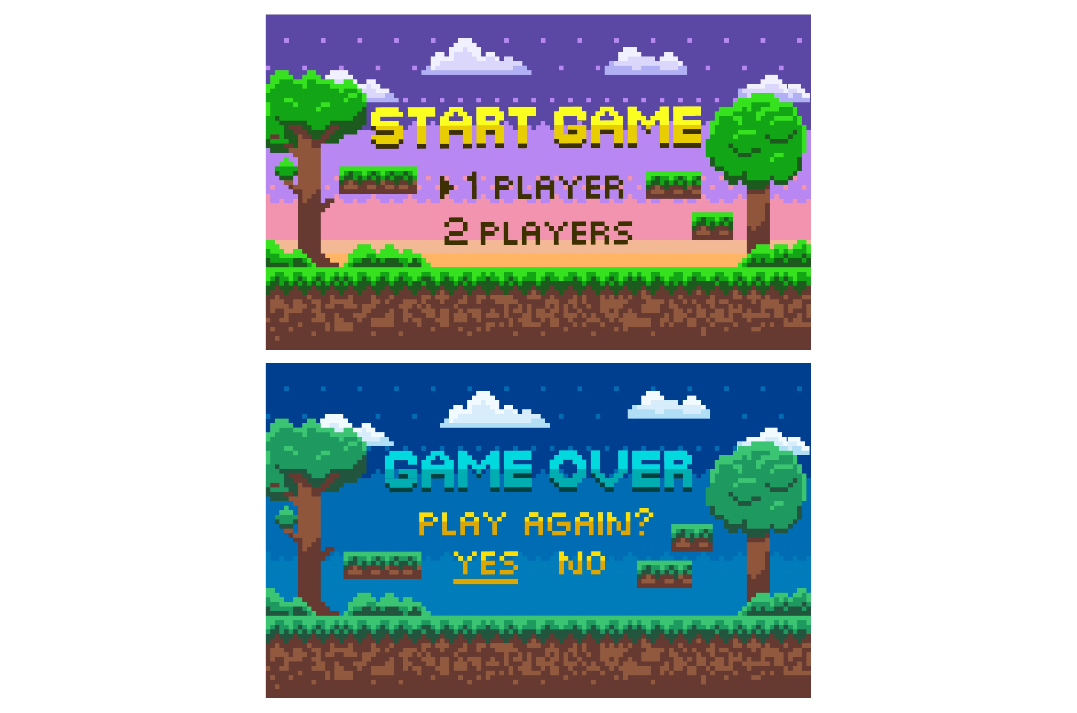Game Over, Pixel Landscape 8 Bit, an Object Graphic by robuart