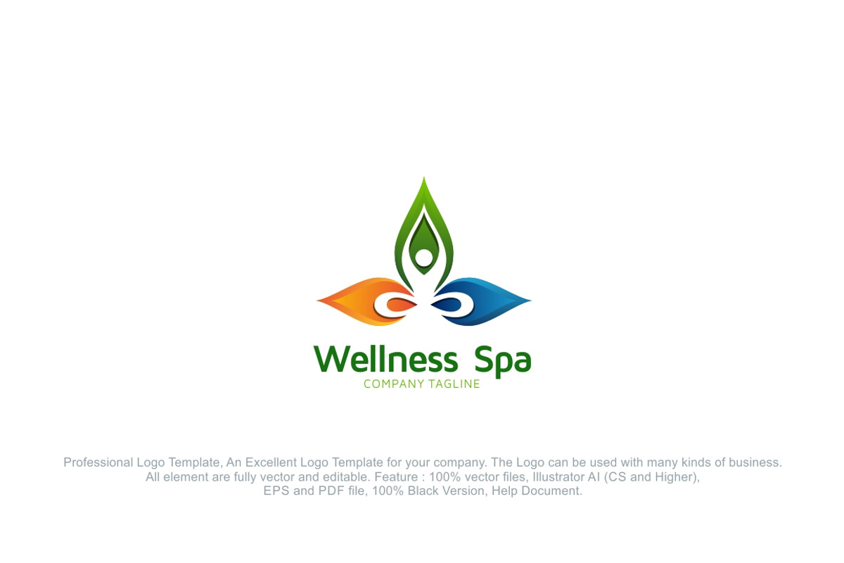 Wellness Yoga Logo Design Template, a Branding & Logo Template by ...