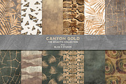Canyon Gold Palm & Snake Graphics, a Pattern Graphic by Blixa 6 Studios