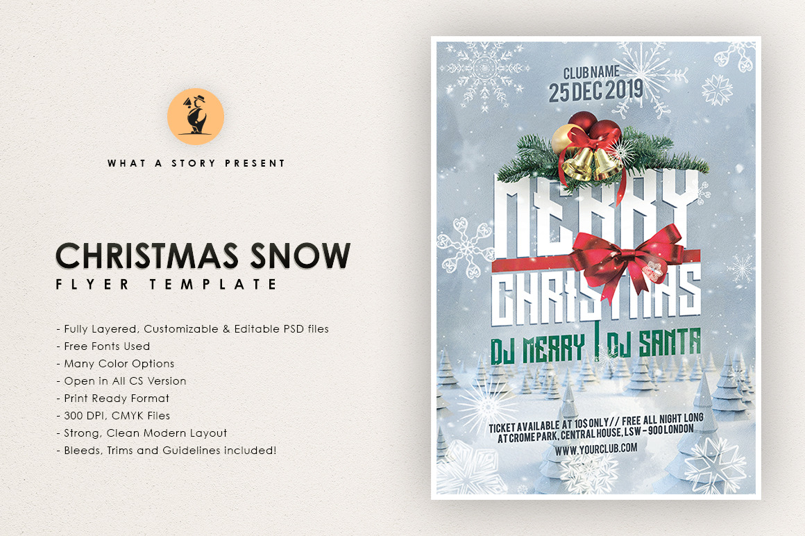 Christmas Snow, a Flyer Template by What a Story