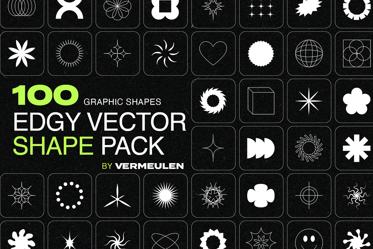 100 Vector Shapes | Futuristic Edgy, an Object Graphic by Vermeulen ...