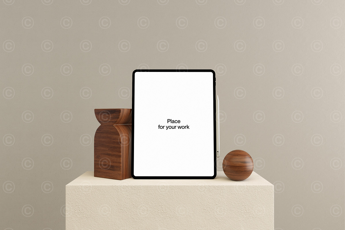 Wood Ipad Pro Mockup, an iPad Mockup by Taste | Creative Market