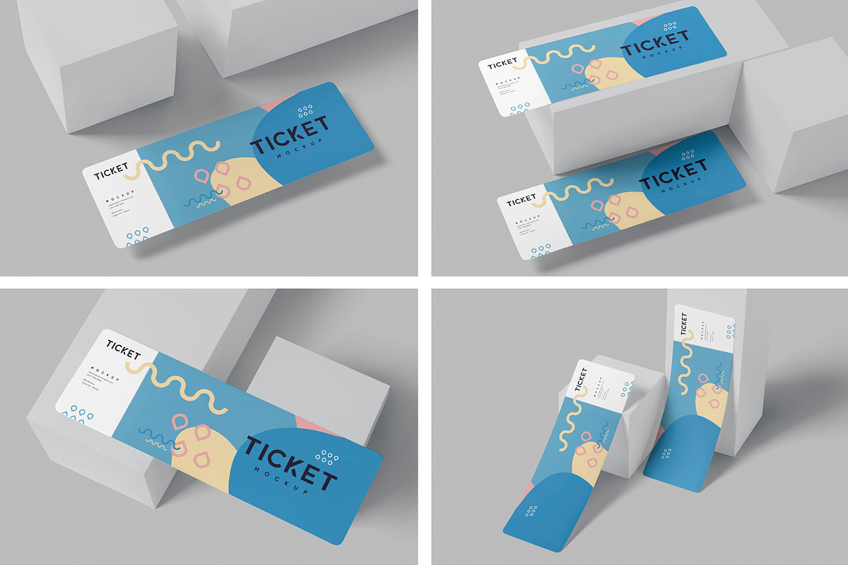 Ticket Mockup Set, a Product Mockup by DesignNeutrons