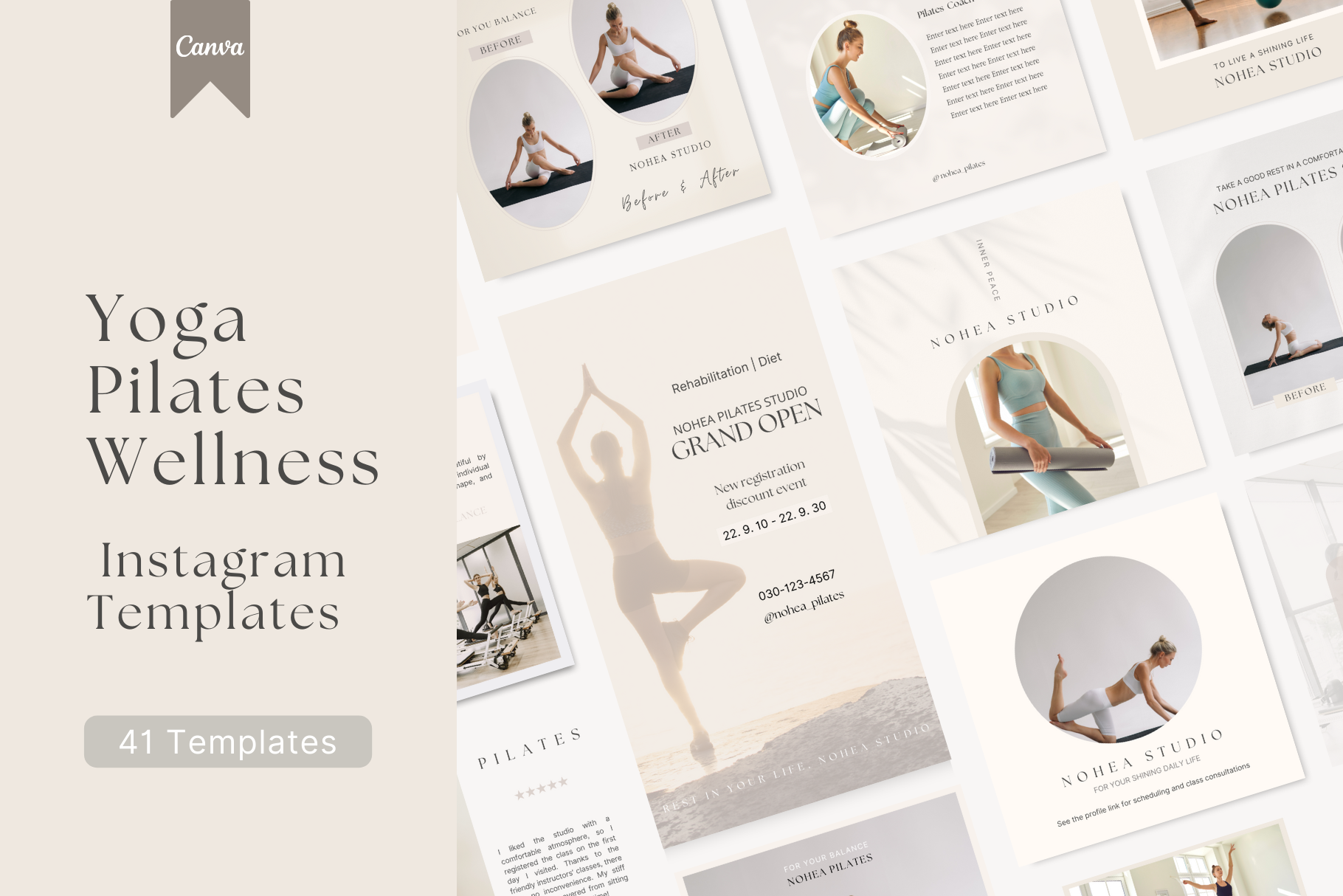 Yoga Studio Instagram Template Canva
