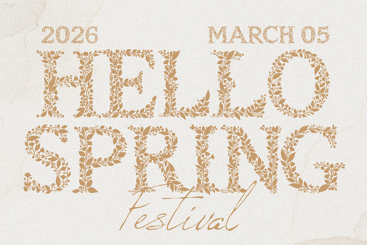 Eden - Foliage Wedding Font, a Font by AndrewPixelType