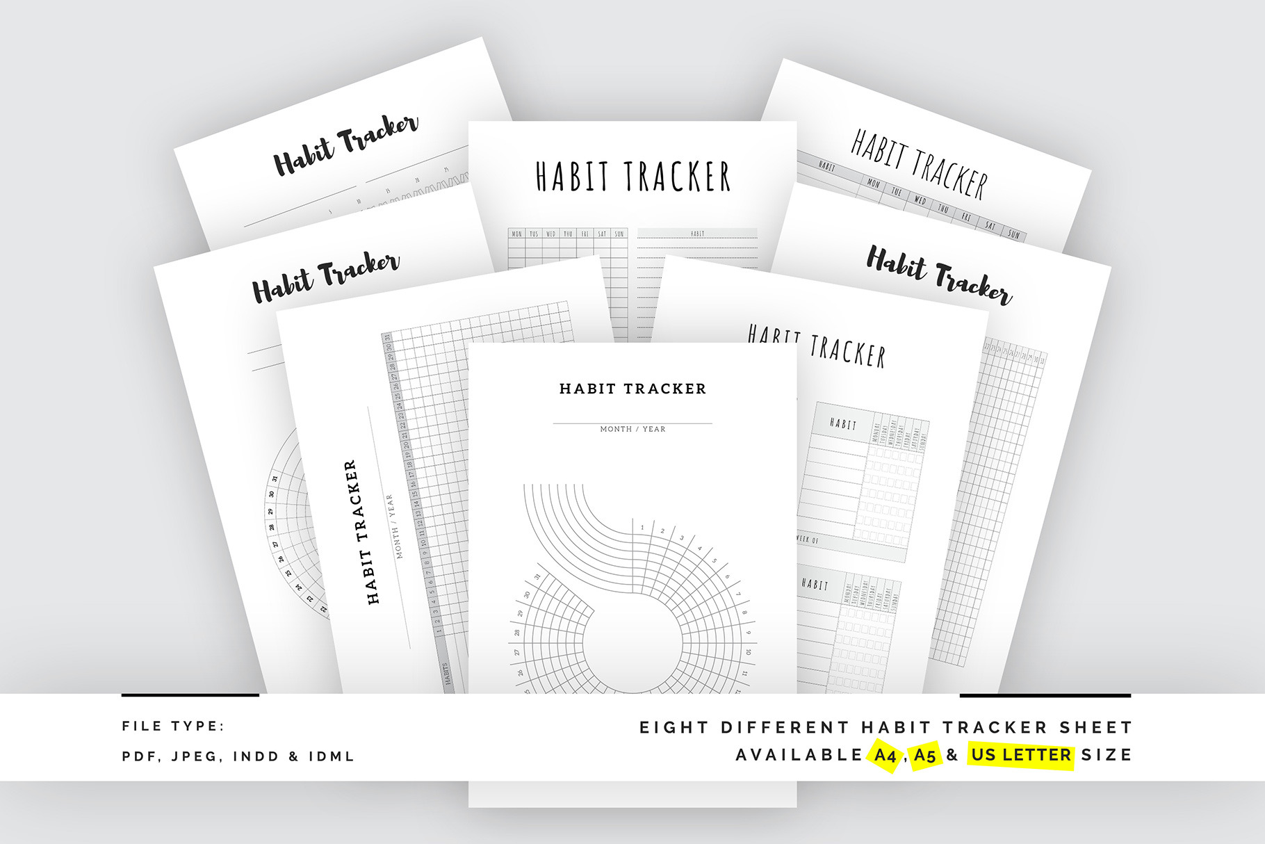 Habit Tracker Bundle Sheet | Creative Market