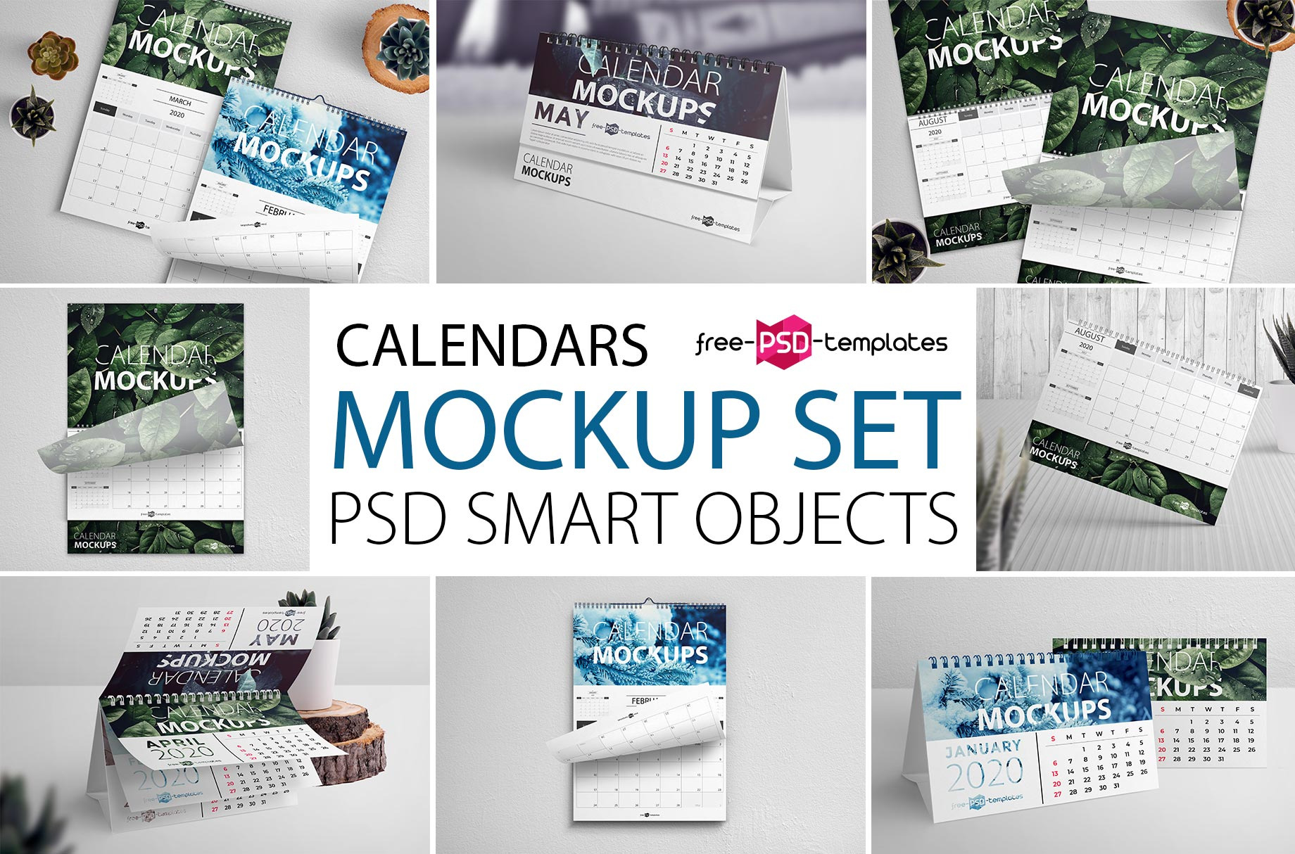 Calendar Mockup Set, a Mockup by Free-PSD-Templates