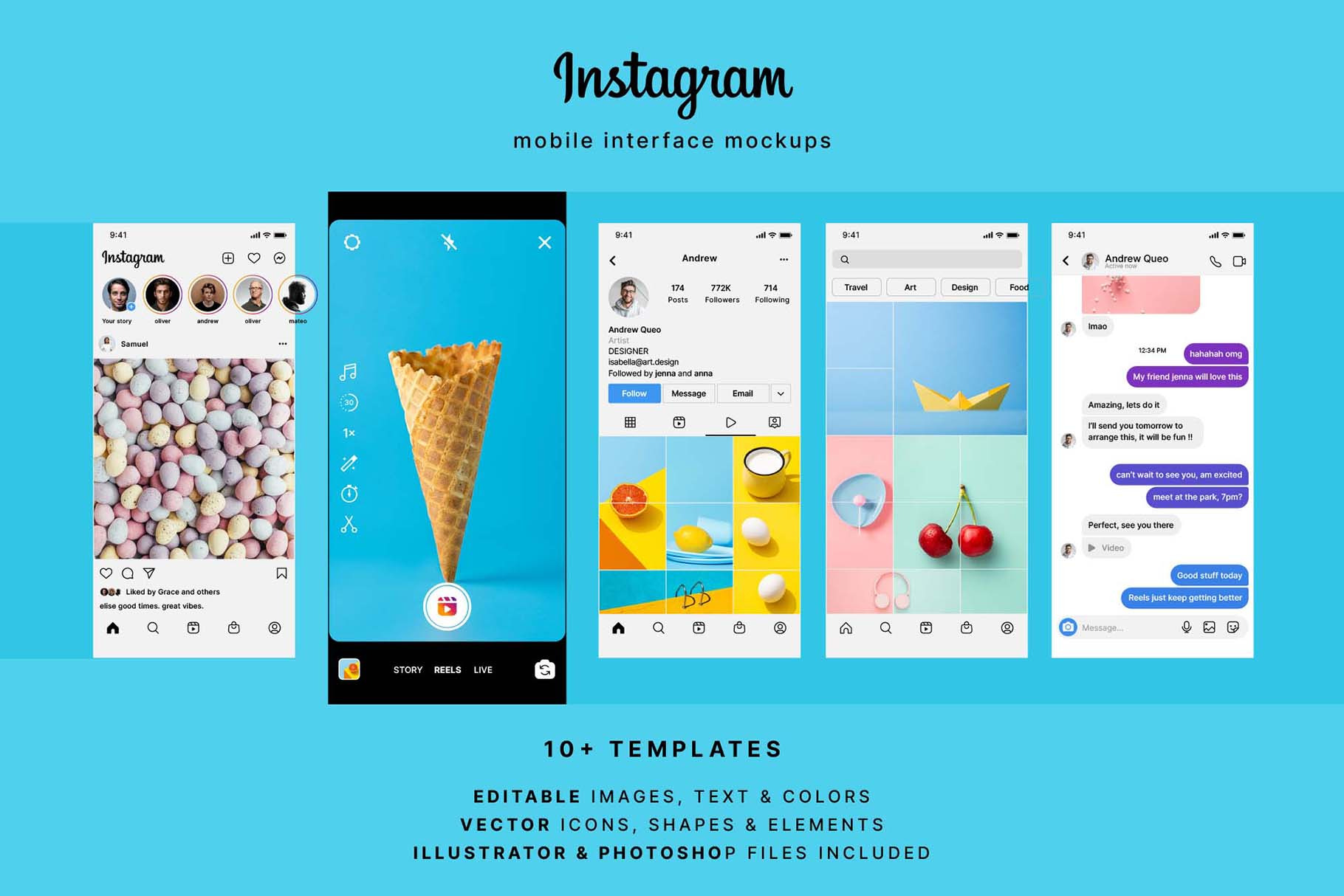 Instagram Mockup & UI Kit - 2023, an UI Kit Template by Graphic Pear