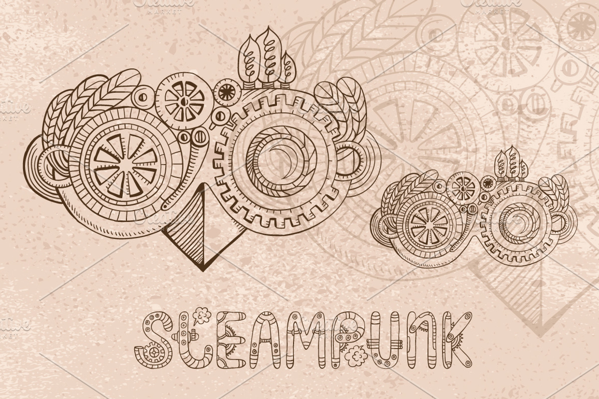 Steampunk goggles, a Texture Illustration by piyacler