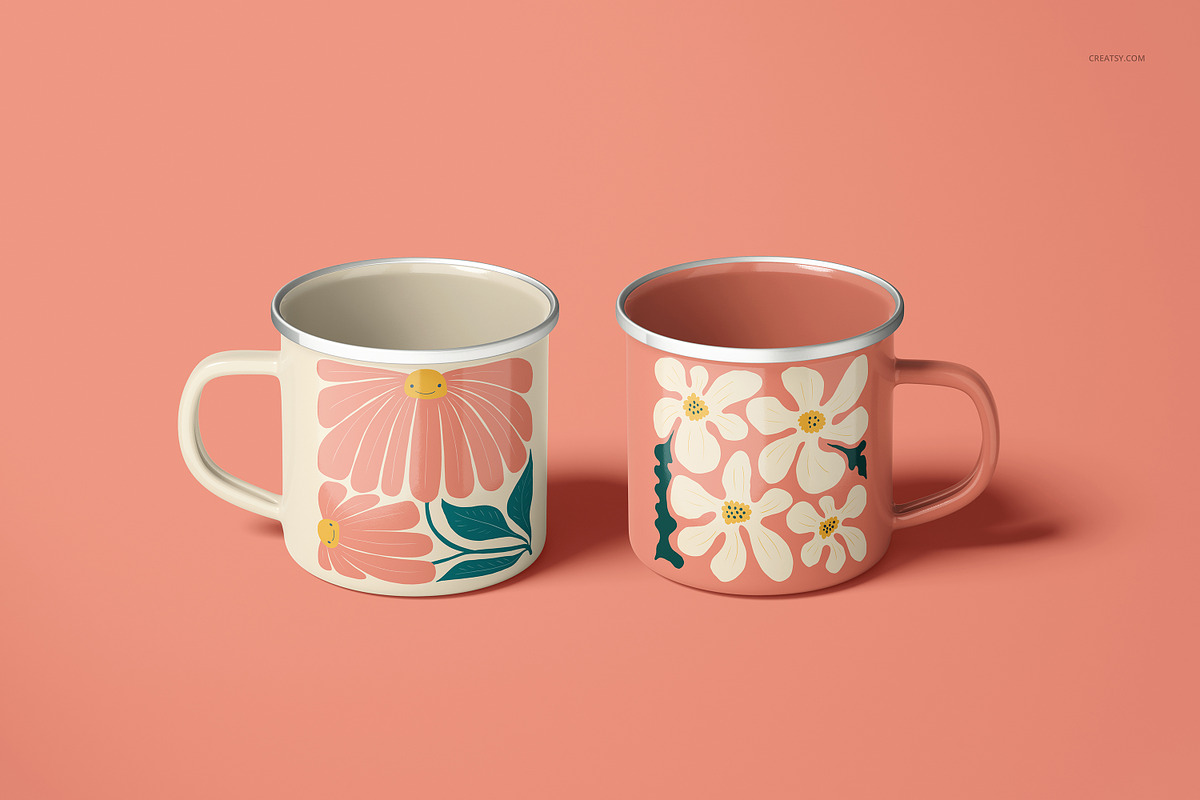 360ml Enamel Mug Mockup Set, a Cups & Container Mockup by creatsy5