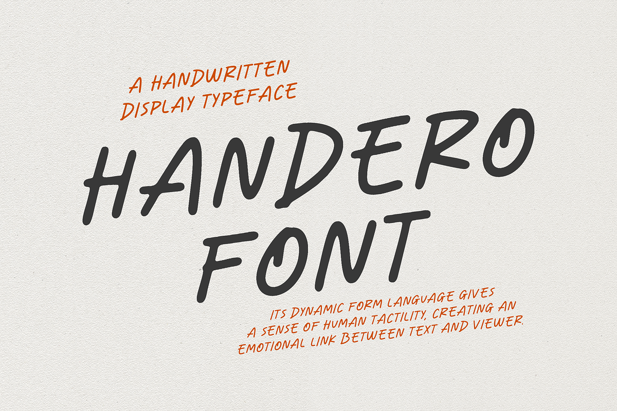 Handero - Handwritten Display Font, a Handwritten Font by Typeparties
