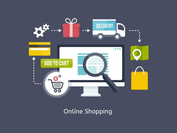 Online Shopping process infographic, a Technology Illustration by ...