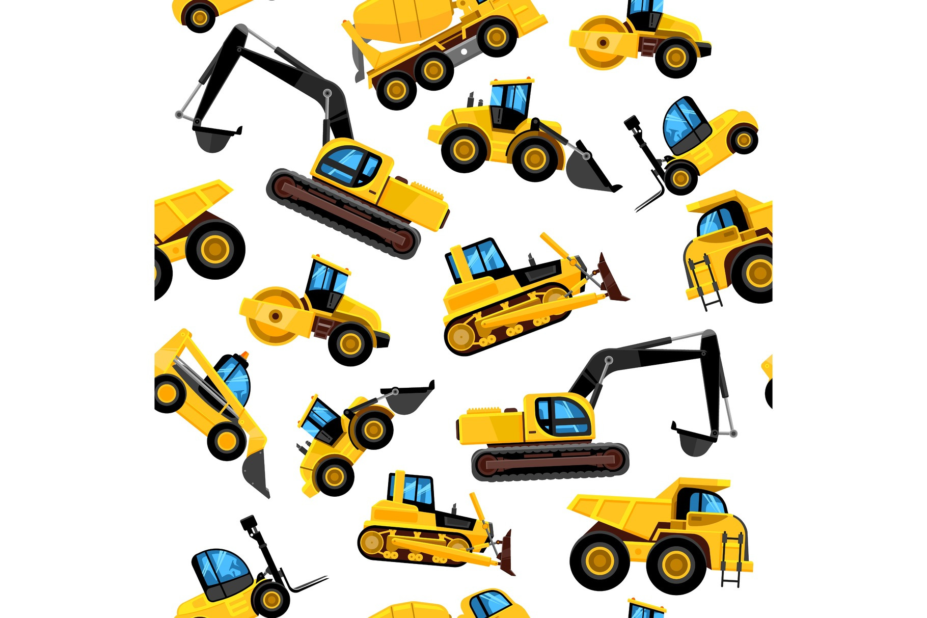 construct machines seamless pattern, a Transportation Illustration by ...