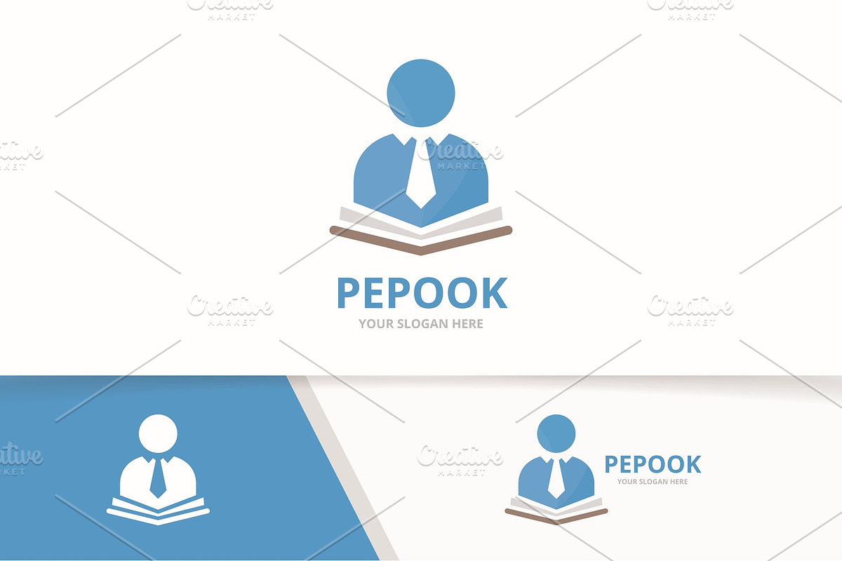 Vector man and open book logo, a Branding & Logo Template by GraphiShop