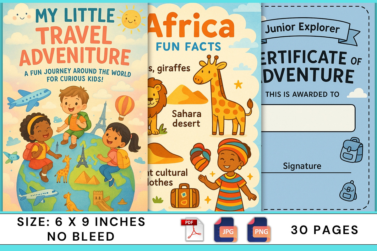My Little Travel Adventure for Kids, a Stationery Template by Designmela01