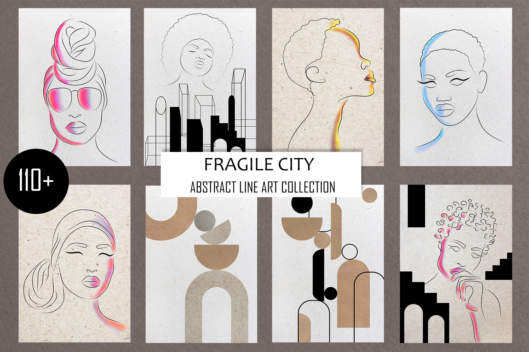LINE ART COLLECTION FRAGILE CITY, an Illustration by ArtOLB