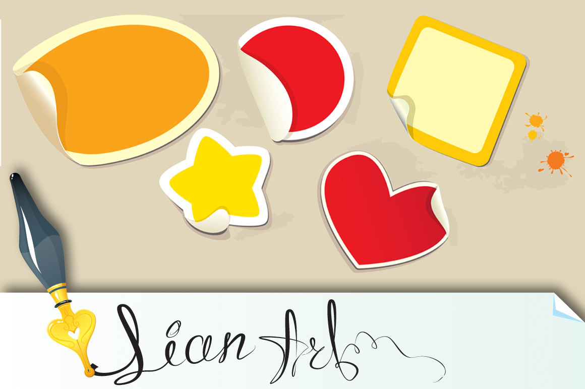 Set of different colors stickers, a Work Illustration by Lian-art