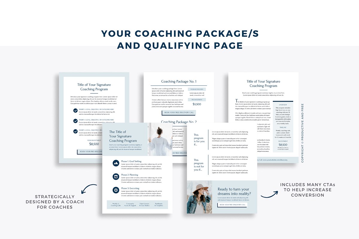Coaching Client Template Bundle, a Magazine Template by ProductiveandFree