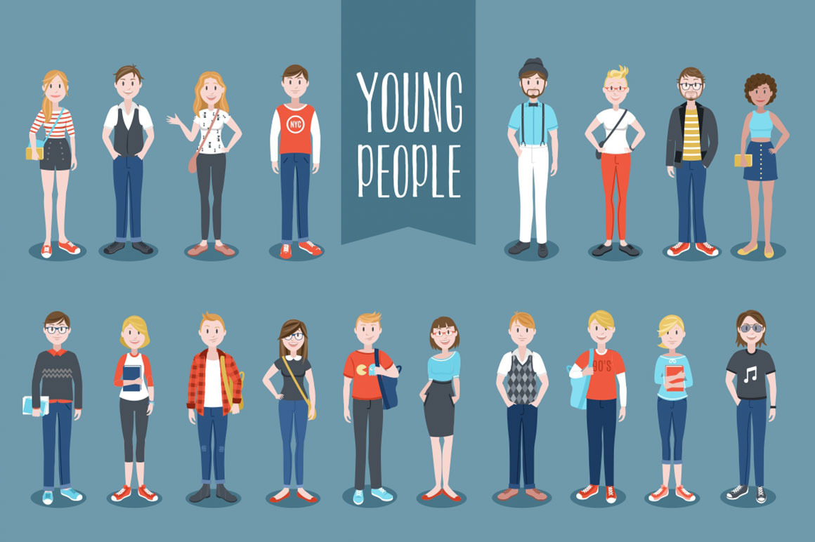 Young people collection, a Person Illustration by Rosa Puchalt