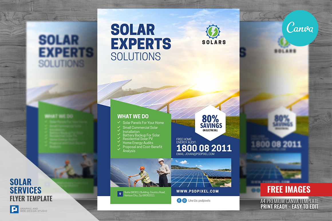 Solar Company Canva Flyer