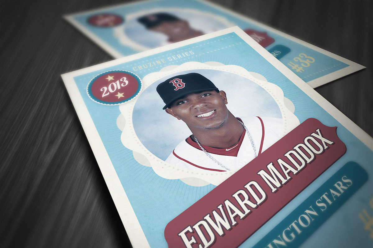 Retro Trading Card Template 2, a Card Template by Cruzine