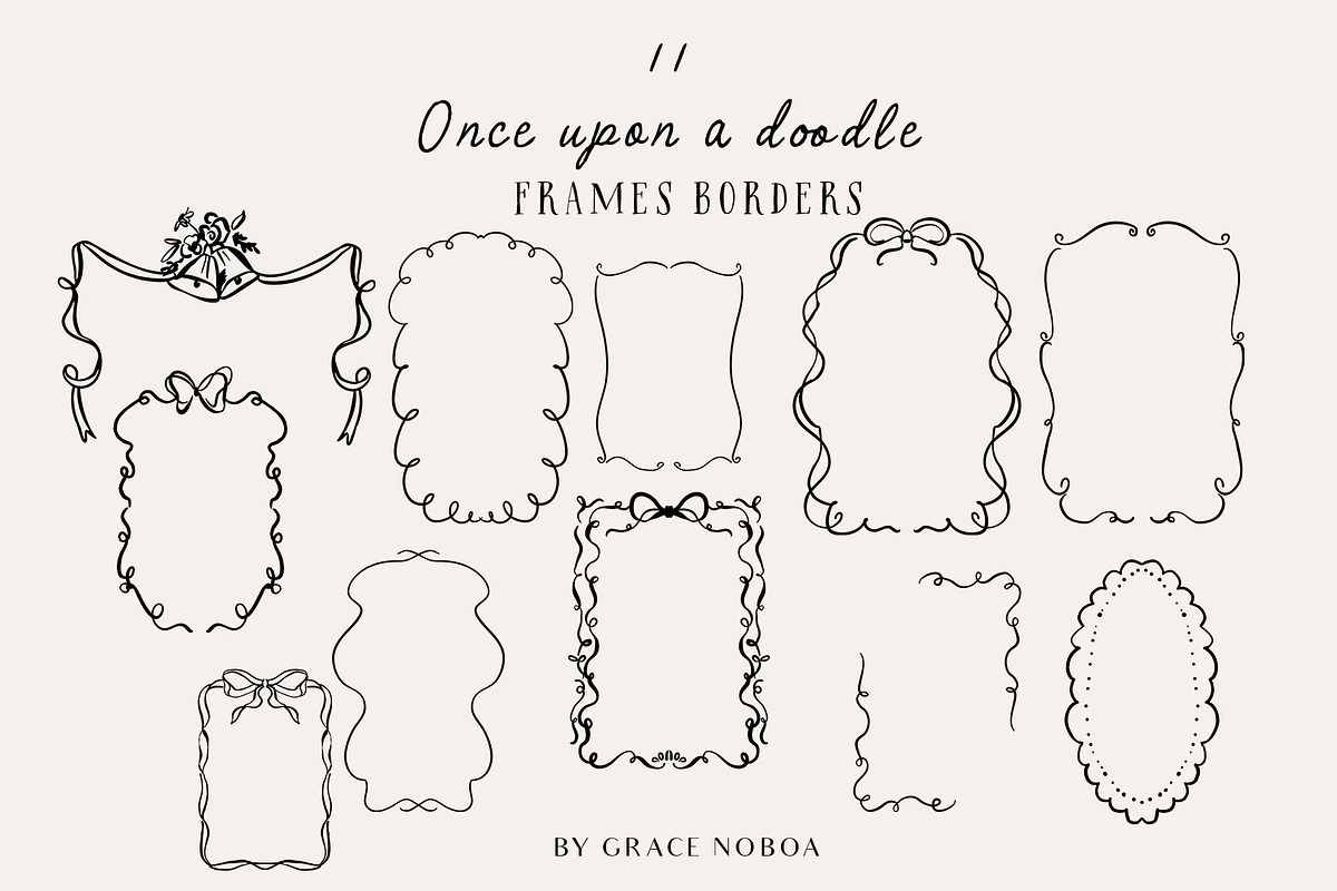 Whimsical doodle Line art svg vector, a Decorative Illustration by ...