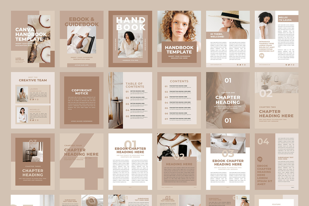 Ebook+Workbook Template Bundle CANVA, a Magazine Template by Studio Loire