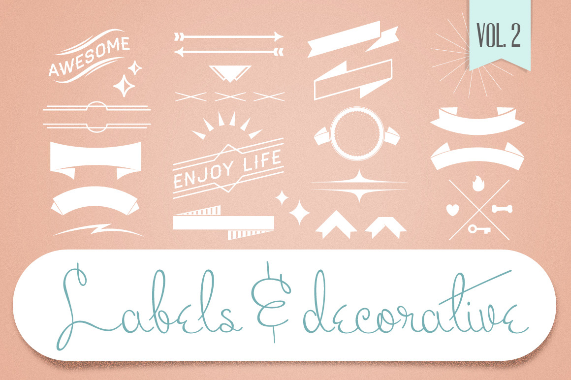 Labels & Decorative Vectors Vol.2, an Object Graphic by tomodachi studio
