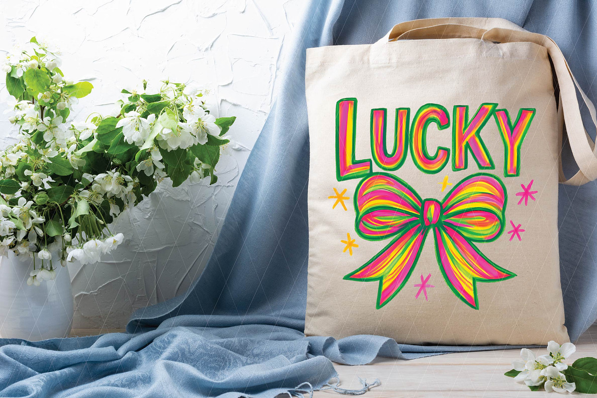 Festive Green And Gold Lucky Text, an Illustration by PixelShop