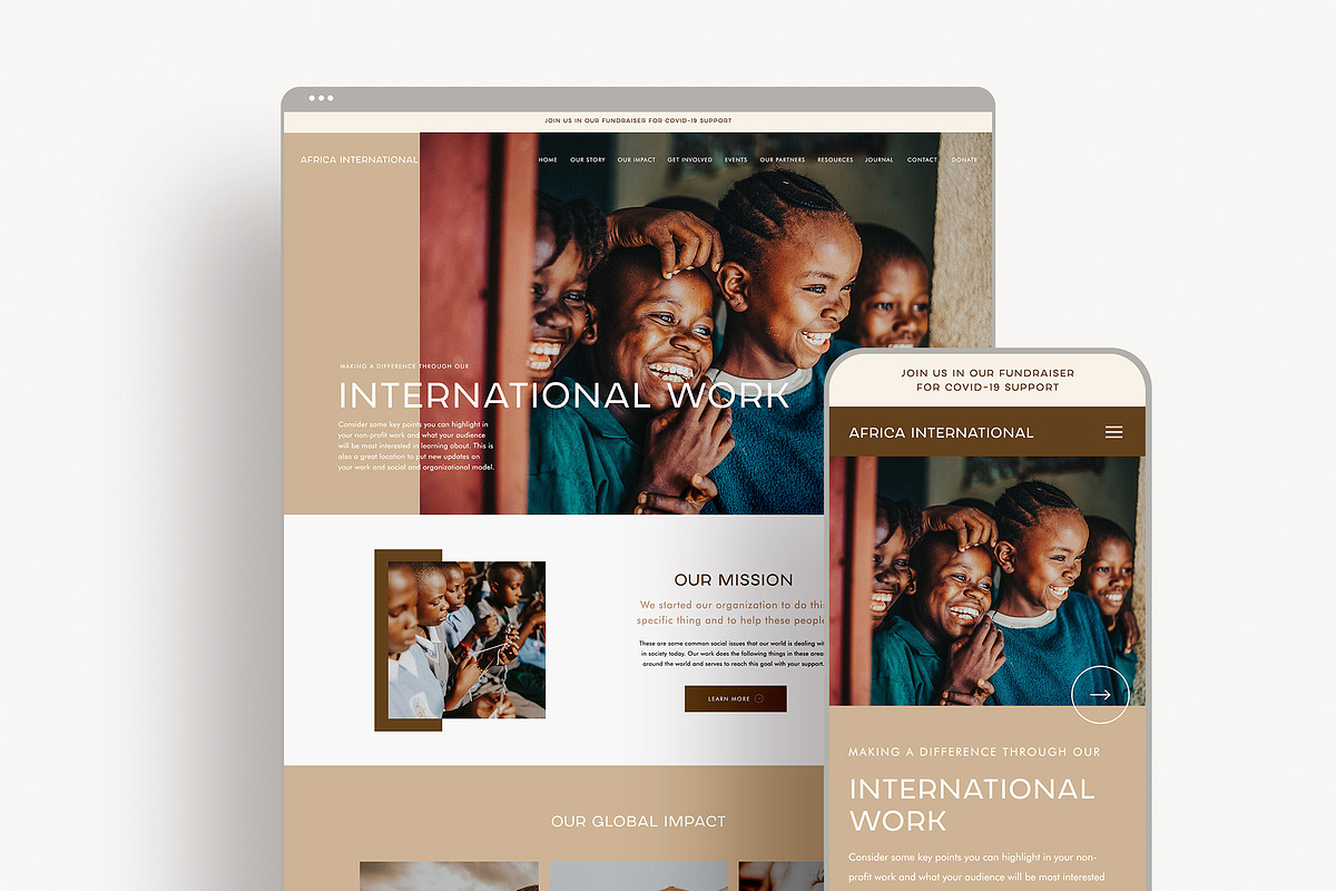 Nonprofit Showit Website Template