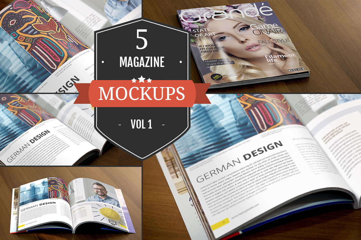 Amazing Magazine Mockups Vol. 1, a Print Template by ZippyPixels ...