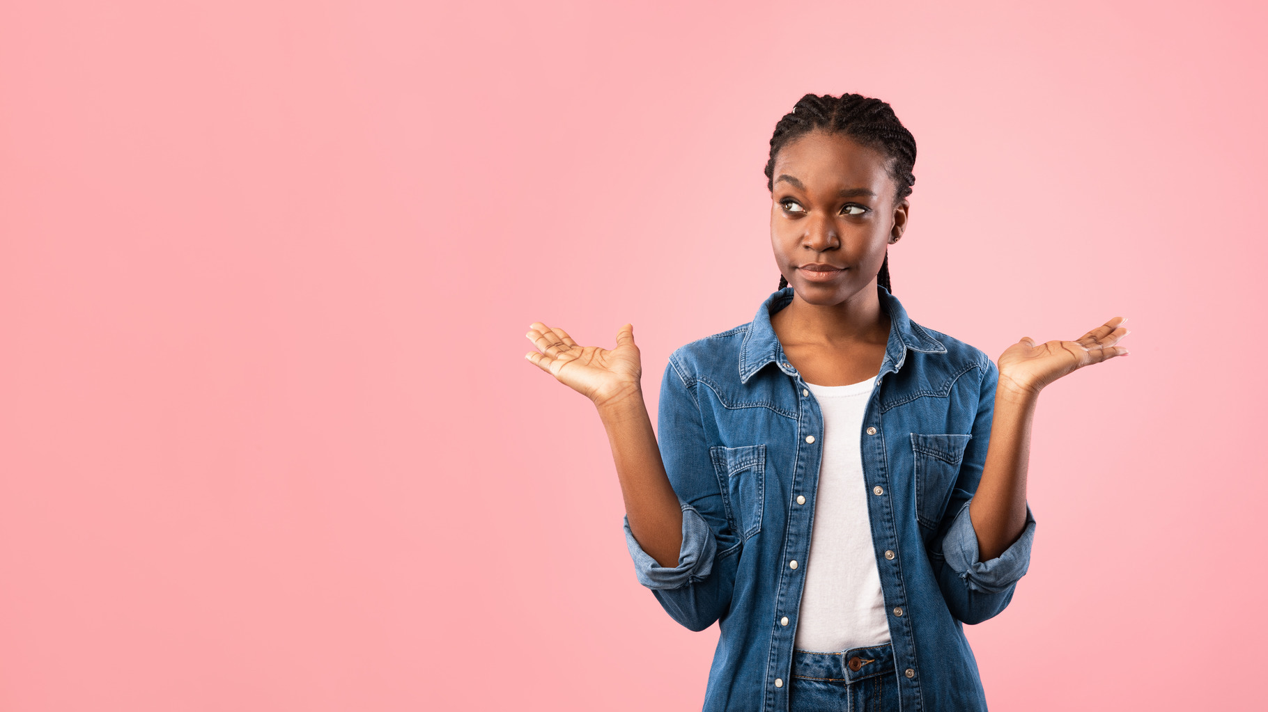 Puzzled Girl Holding Two Invisible O, a Background Photo by Prostock ...