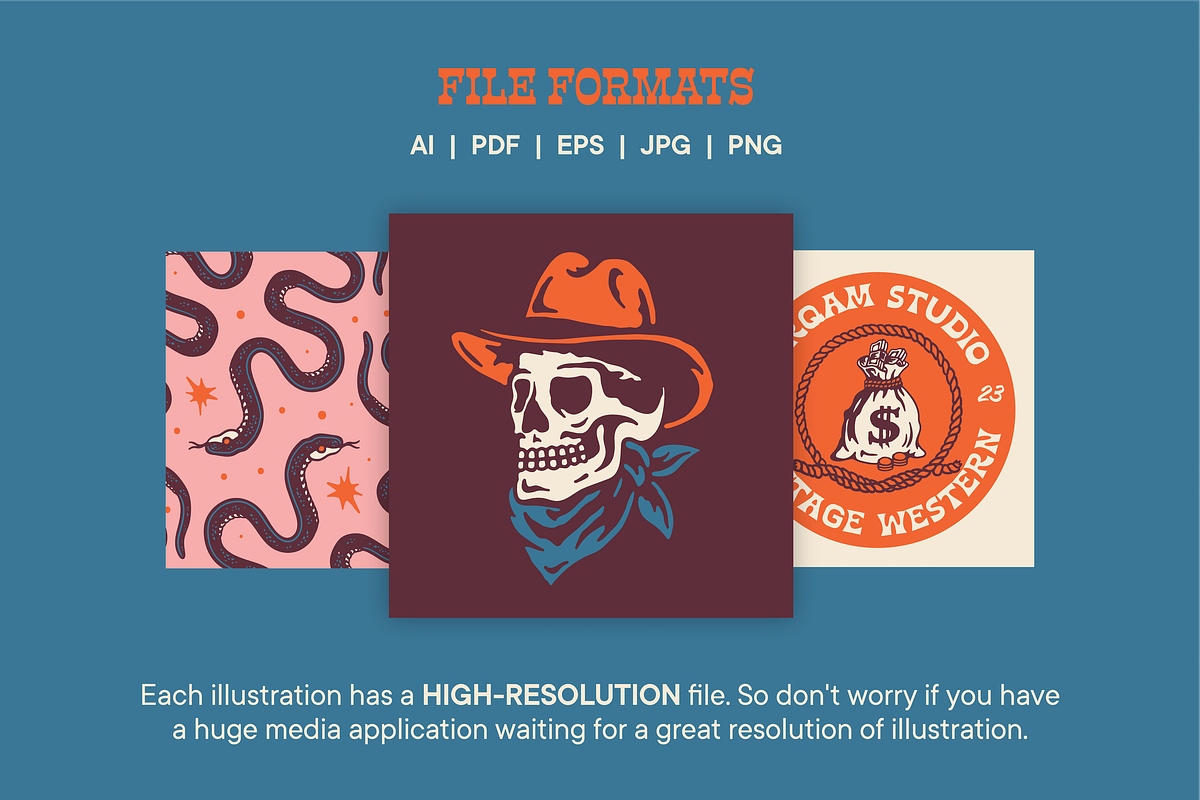 Vintage Western Graphic Assets