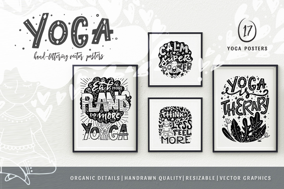 Hand lettering Yoga Posters, an Object Graphic by DariSmartArt