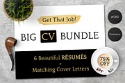 Get That Job! Big CV Bundle, a Resume Template by Visual Impact