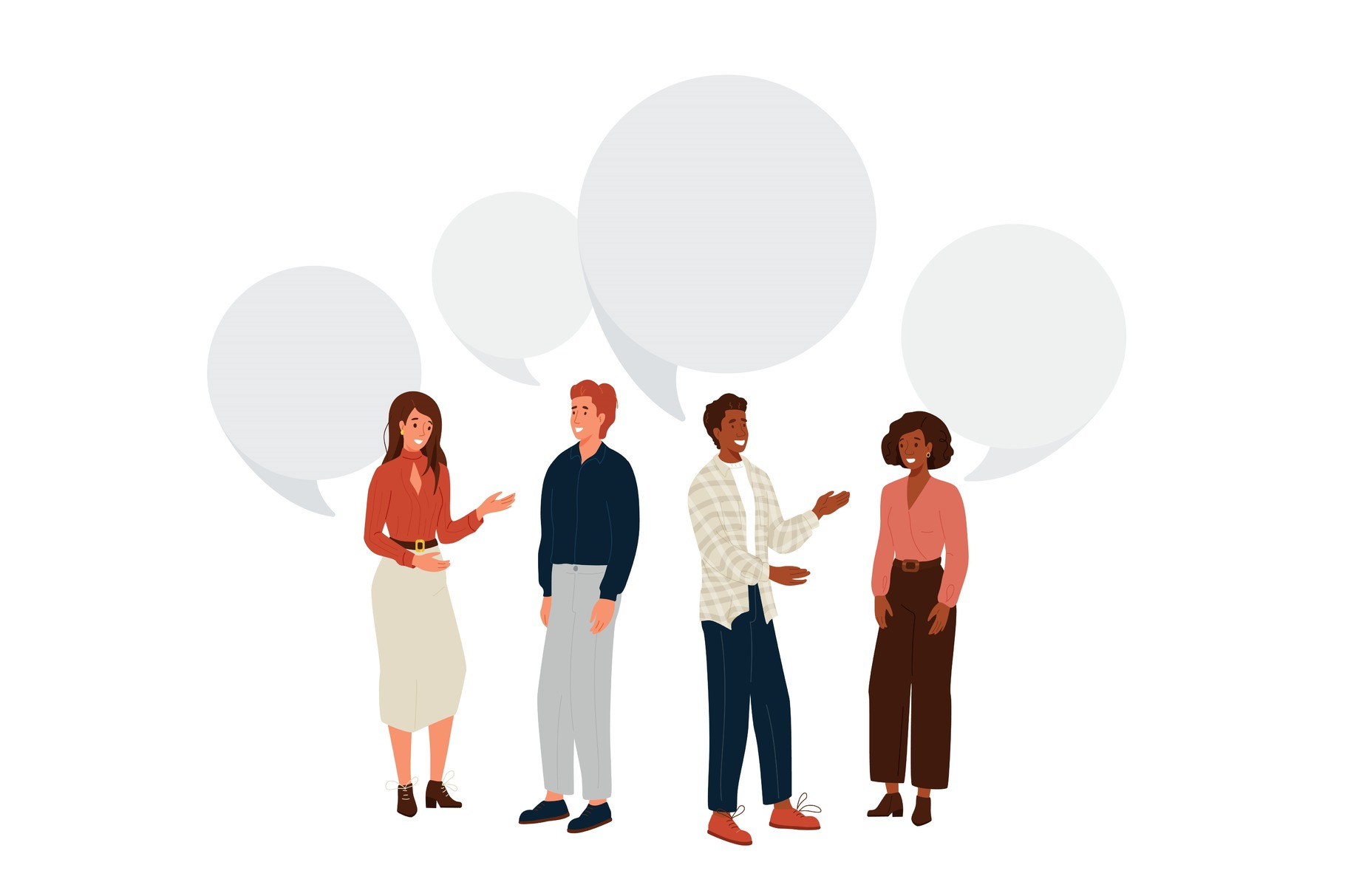 People talk vector background. Young, a Person Illustration by Zaie