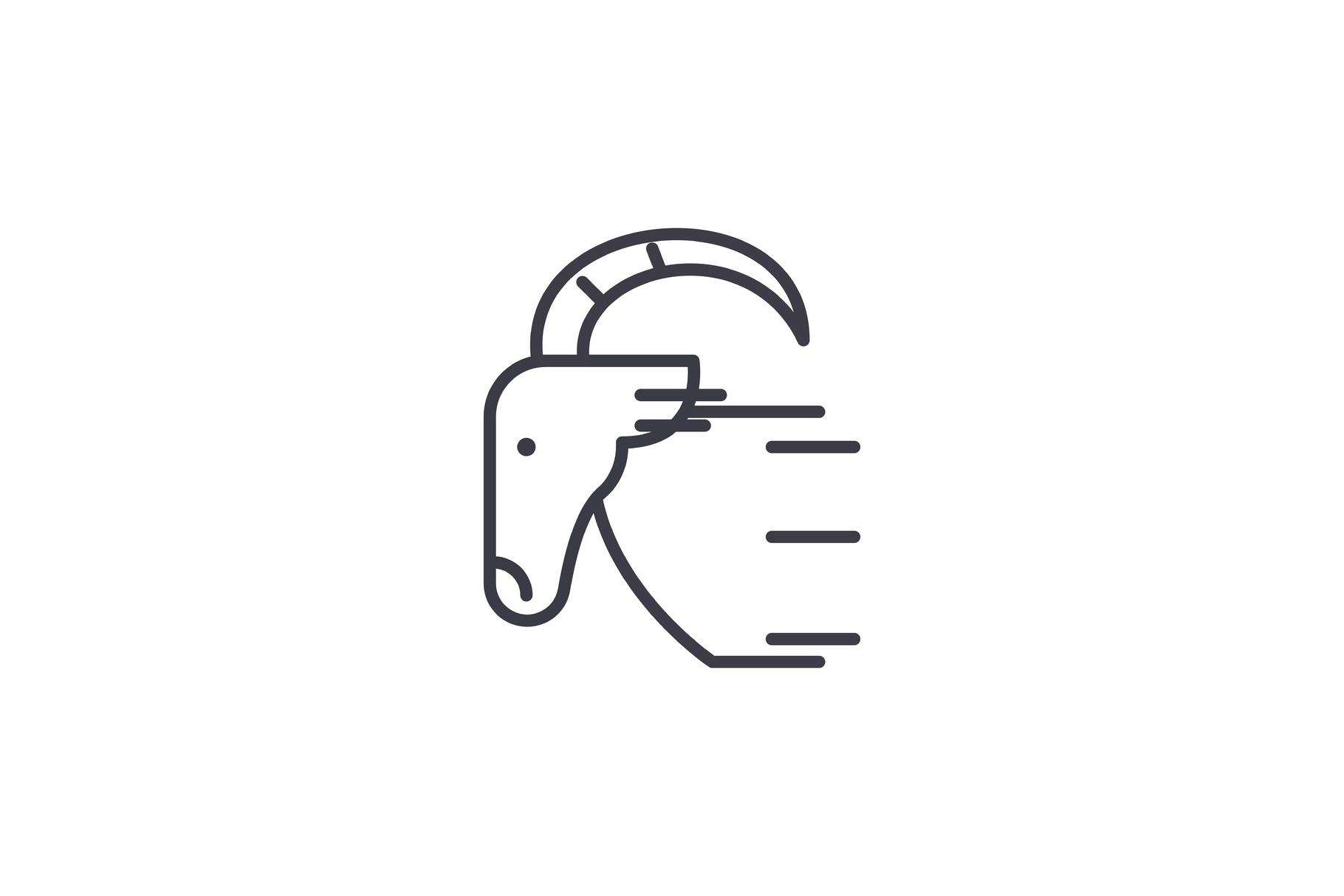goat head vector line icon, sign, illustration on background, editable ...