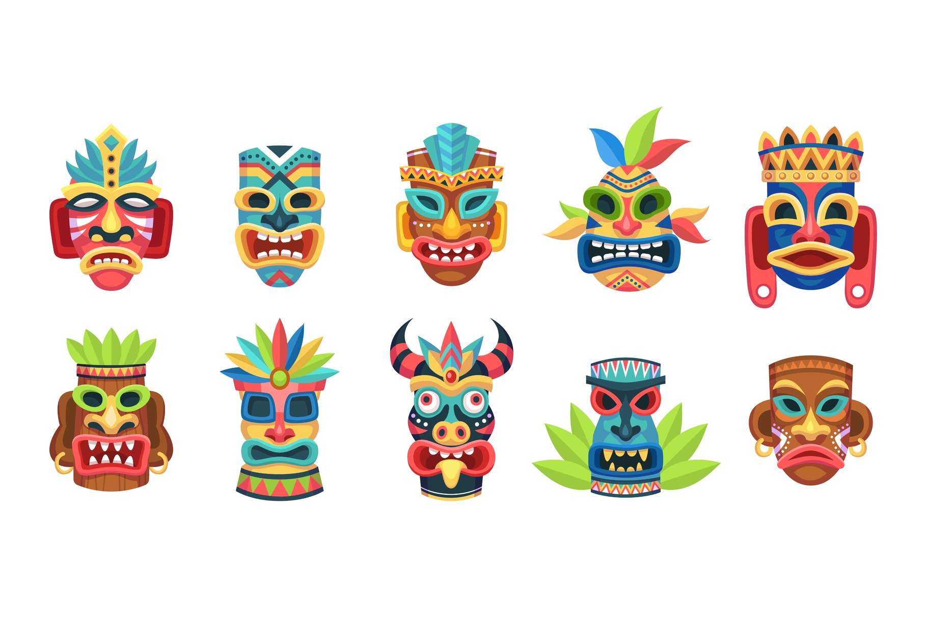 Ethnic masks. Ritual, ceremonial, a Decorative Illustration by YummyBuum