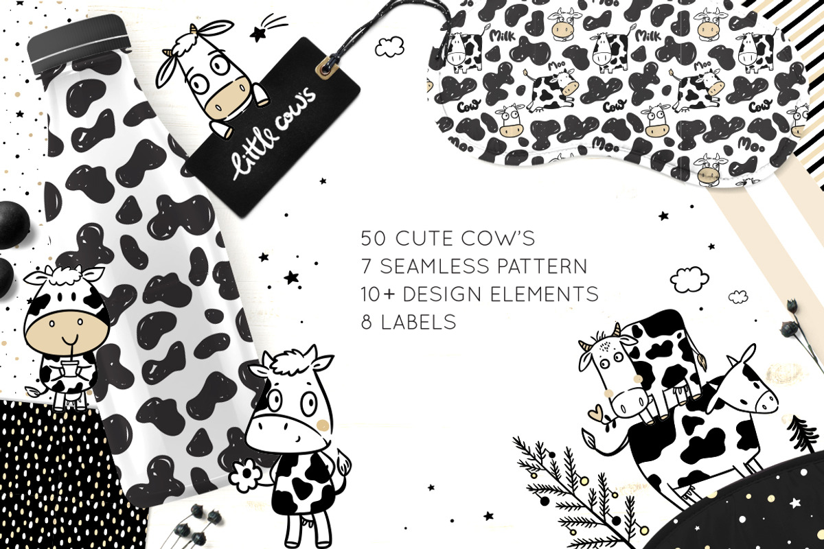 Cute cow, collection illustration, an Animal Illustration by Magic & Dreams