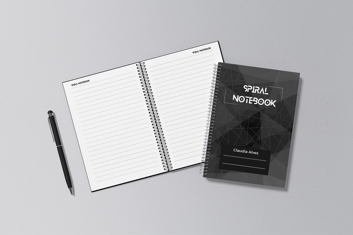 A5 Spiral Notebook Mockup, a Print Template by mahremdesign