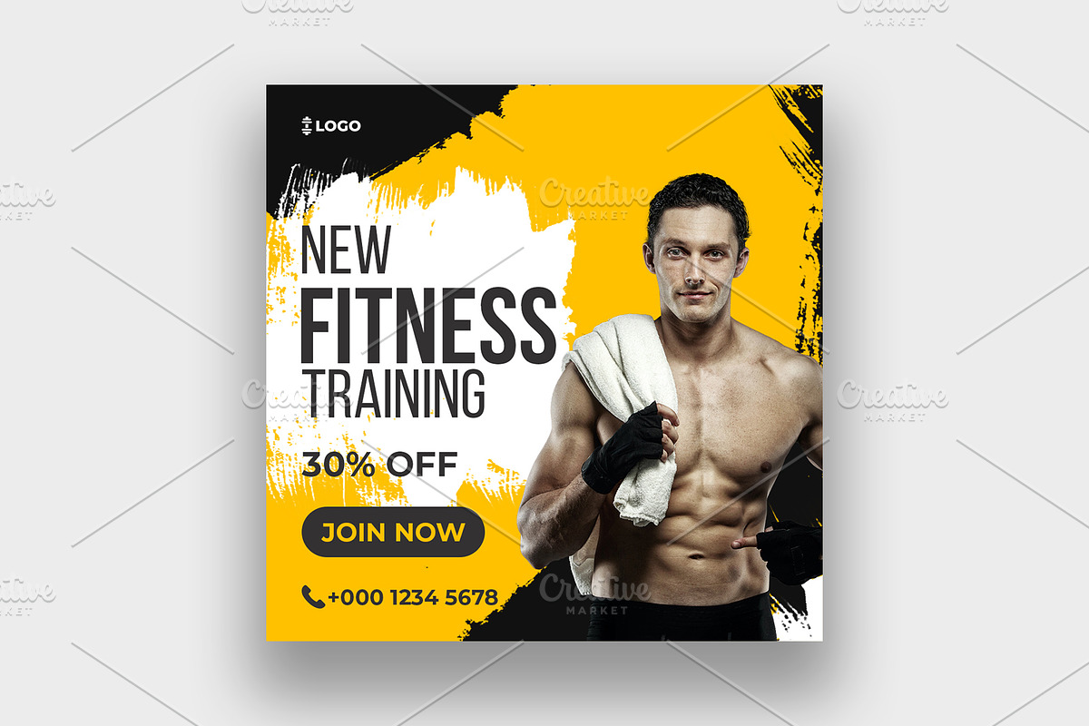 Gym Facebook Instagram Post, a Social Media Template by Shahjahangdb1 ...