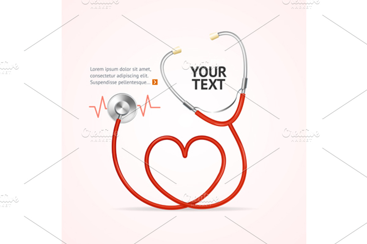 Red Stethoscope. Vector, a Healthcare Illustration by Vector and Templates