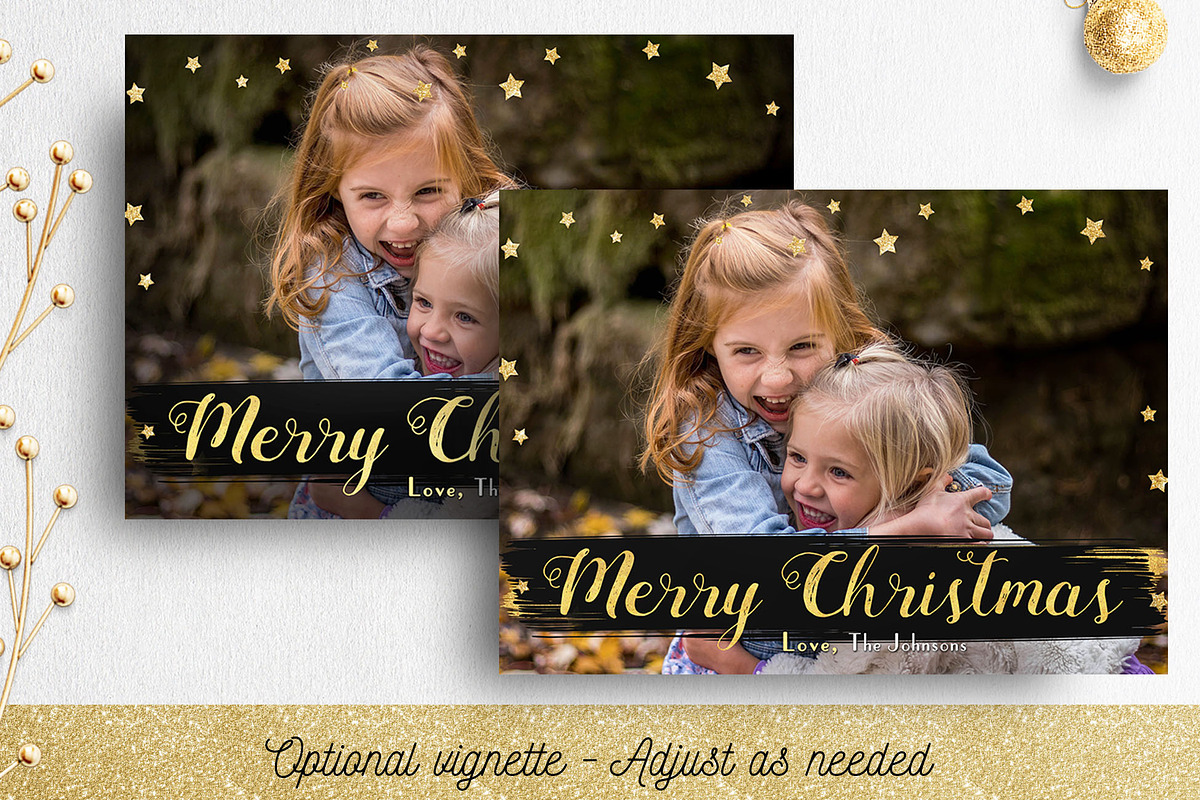 Christmas Card Template Photoshop, a Card Template by Nifty Template Studio