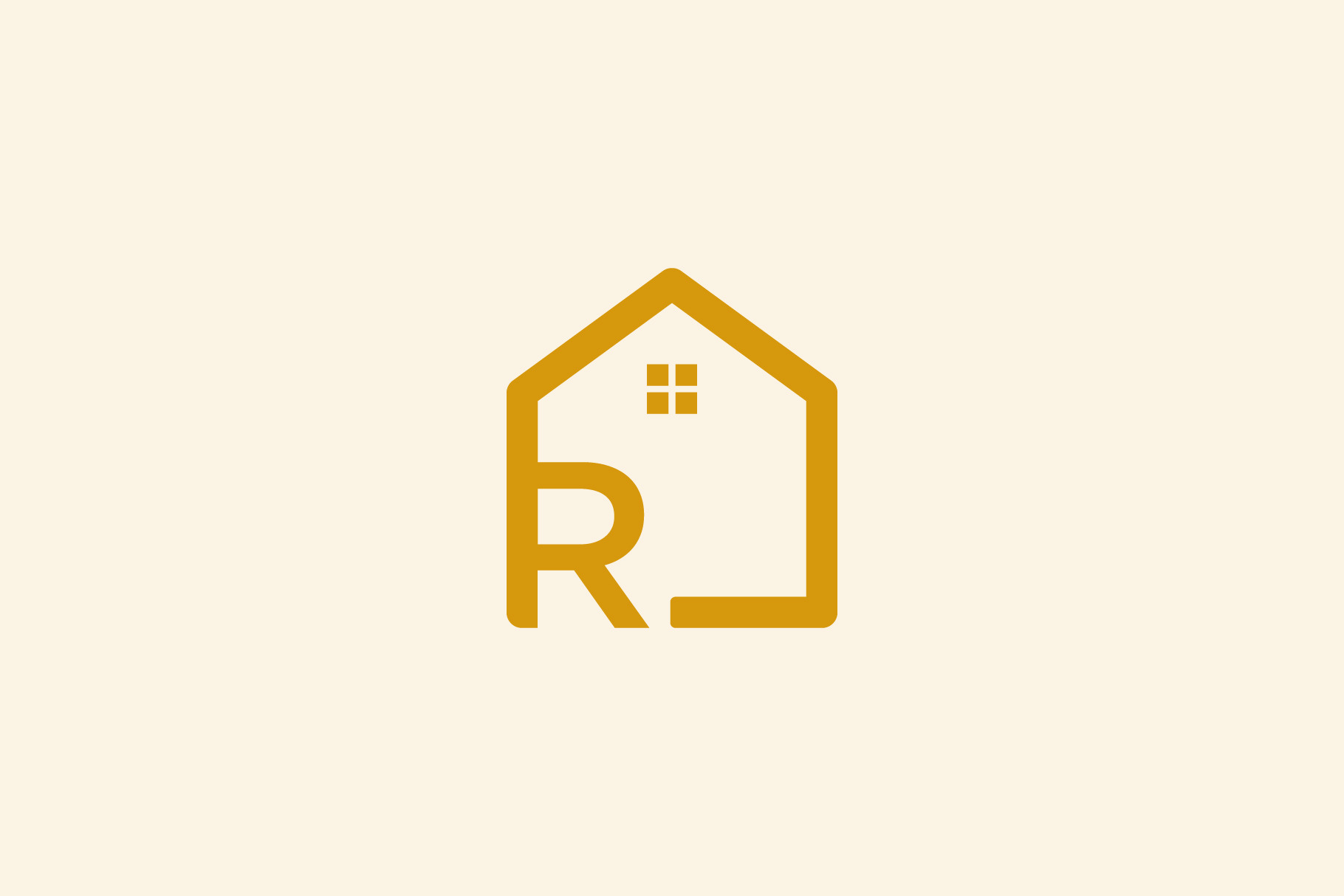 letter R home logo design vector