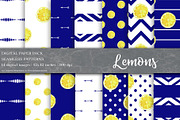 Lemon Digital Papers, Summer Pattern, a Pattern Graphic by BonaDesigns